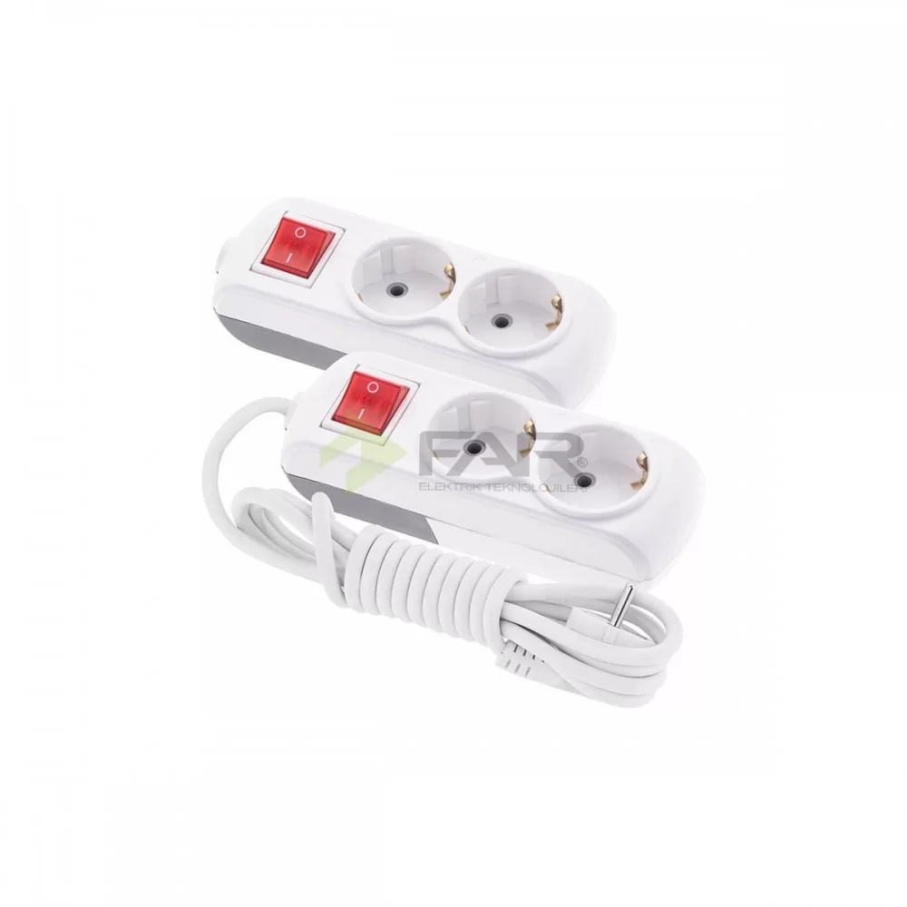 Far Elektrik Teknolojileri - 2'Lİ ANAHTARLI GRUP PRİZ KLEMENSLİ - 15121100